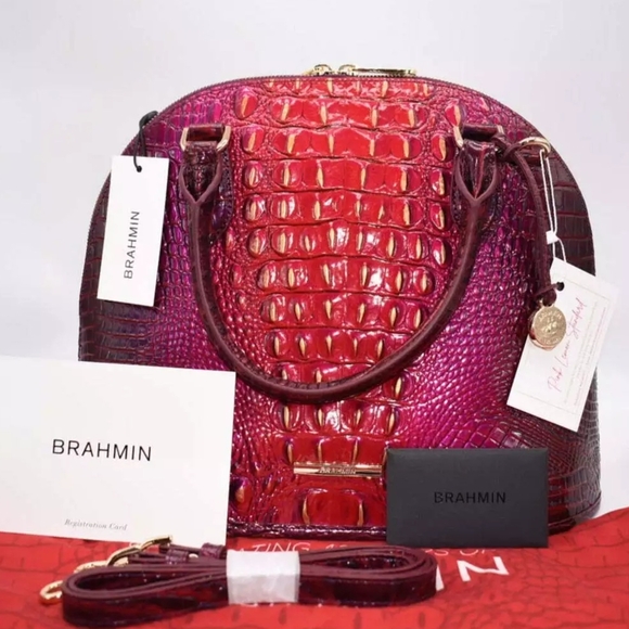 Brahmin | Bags | Brahmin Red And Purple 4th Anniversary Satchel With ...